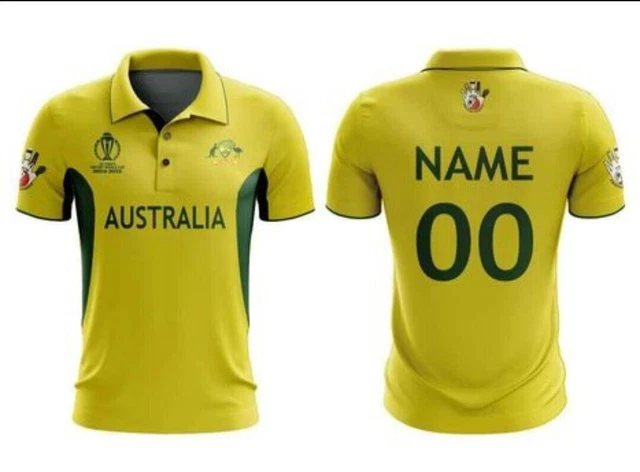 AUSTRALIA 2023 ICC Cricket World Cup Fan Jersey Shirt Top Polo Replica ...