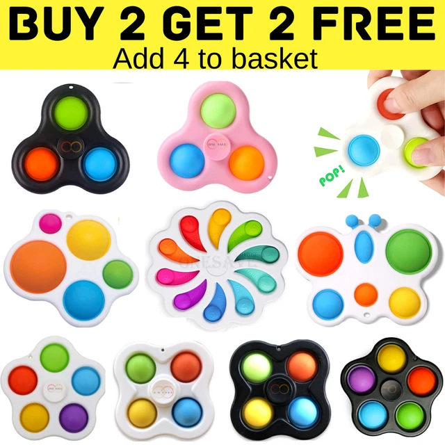 KIDS FIDGET TOYS Push It Pop Bubble Sensory Relief Stress Special Needs ...