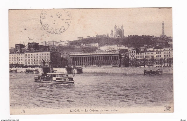 CACHET HÔPITAL D'ÉVACUATION de Lyon sur carte Lyon le côteau de ...