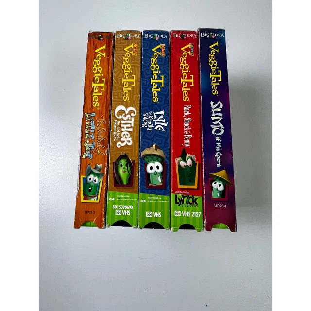 VEGGIETALES VHS LOT of 5 Big Idea Animated Kids Movies Christian Values ...