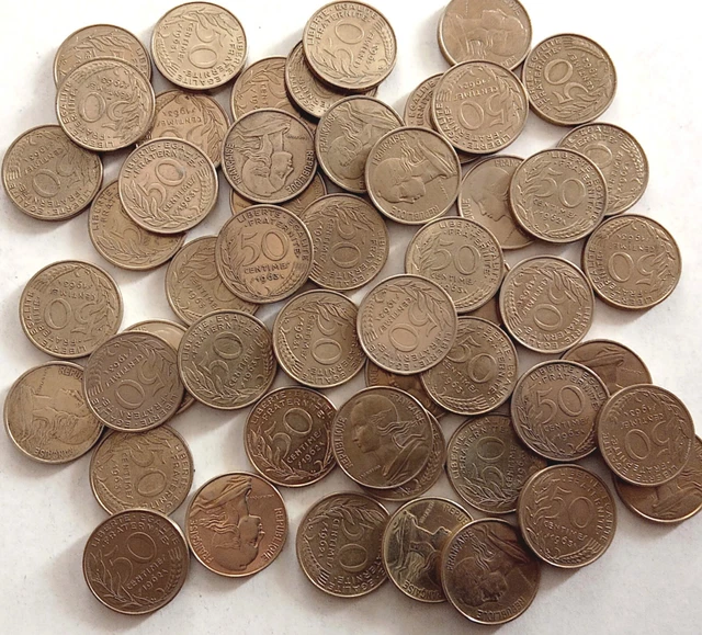 LOT ANCIENNE MONNAIE française 50 centimes Marianne Lagriffoul lot de ...