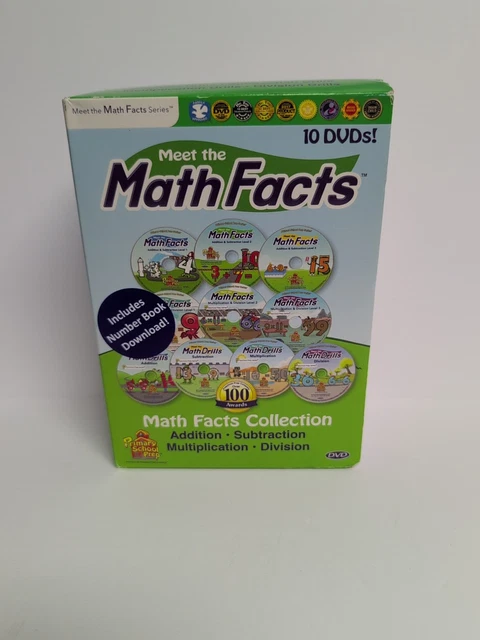 MEET THE MATH Facts 10 DVD set Addition-Subtraction-Multiplication ...