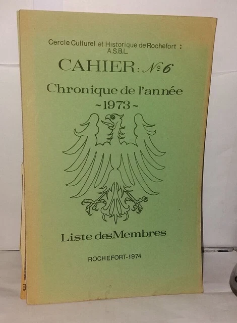 CERCLE CULTUREL ET Historique de Rochefort Cahier N°6 Chronique de l ...