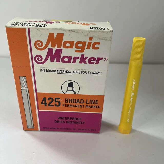 VINTAGE MAGIC MARKER Box of 10 Model 425 Yellow Please Read £14.26 ...