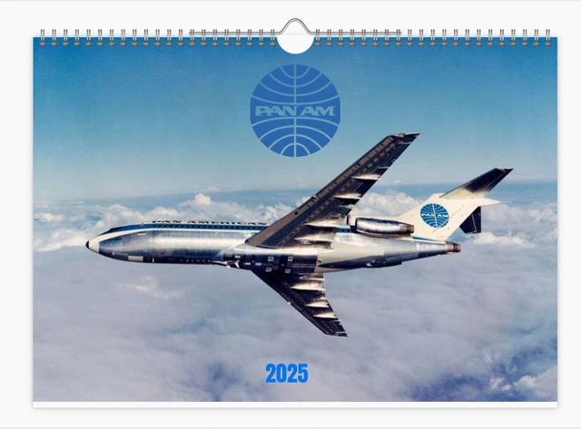 PAN AM PAN AMERICAN WORLD 2025 Tribute Calendar Wall Calendar A4 ...