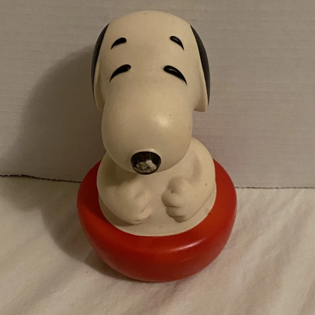 VINTAGE 1960S KNICKERBOCKER Peanuts Snoopy Roly Poly Rattle Baby Kids Toy £19.02 - PicClick UK