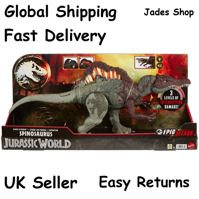 JURASSIC WORLD DINOSAUR Action Figure Slash Attackin Spinosaurus Kids ...