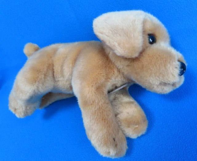 GOLDEN LABRADOR RETRIEVER plush PUPPY DOG 🐶 FINSE LEATHER TAG soft toy ...
