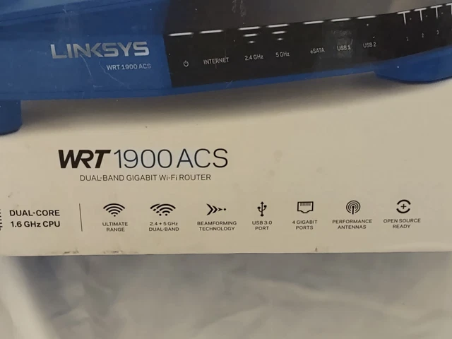 LINKSYS WRT1900ACS DUAL Band Smart WiFi Router BRAND NEW OPEN BOX $200. ...