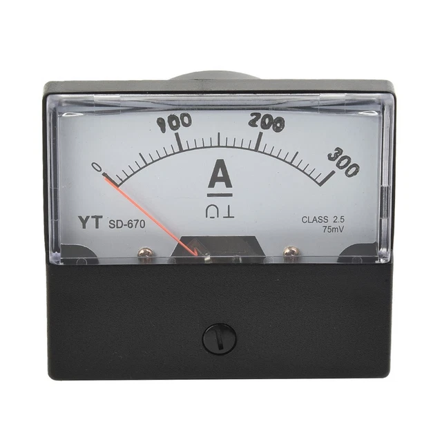 DH670 ANALOG AMP Meter Gauge with Shunt Compact DC 0200A300A75mV ...