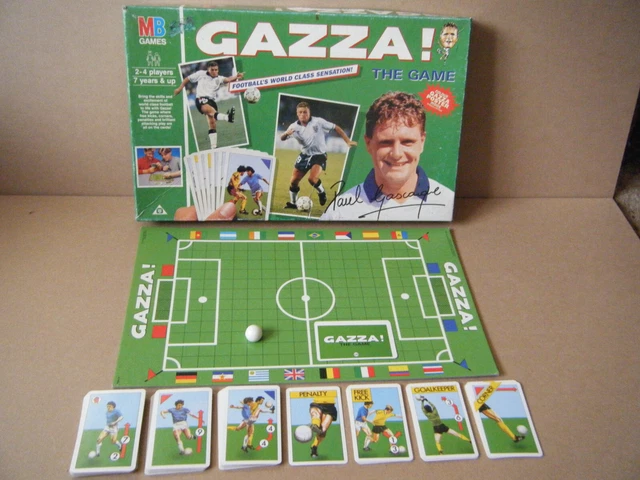 VINTAGE &GAZZA THE GAME" board/card football game. MB Games 1990. No ...