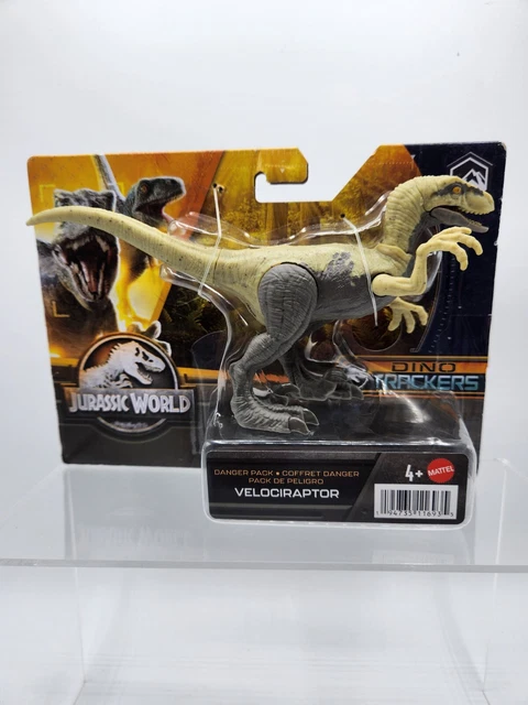 MATTEL JURASSIC WORLD Danger Pack Velociraptor Dino Trackers Dinosaur ...