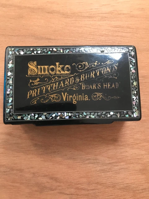 BAKELITE BLACK PRITCHARD & BURTON'S BOAR'S HEAD Virginia Cigarette Box ...