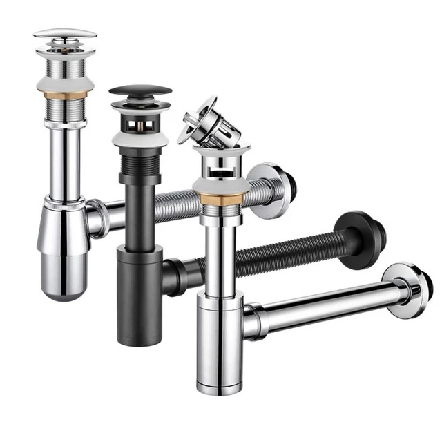POP-UP DRAIN STOPPER Round P-Trap Waste Pipe Kit Bathroom $61.20 ...