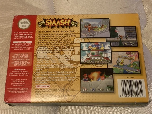 Super Smash Bros N64 Nintendo 64 Boxed Aus Pal Amazing Condition
