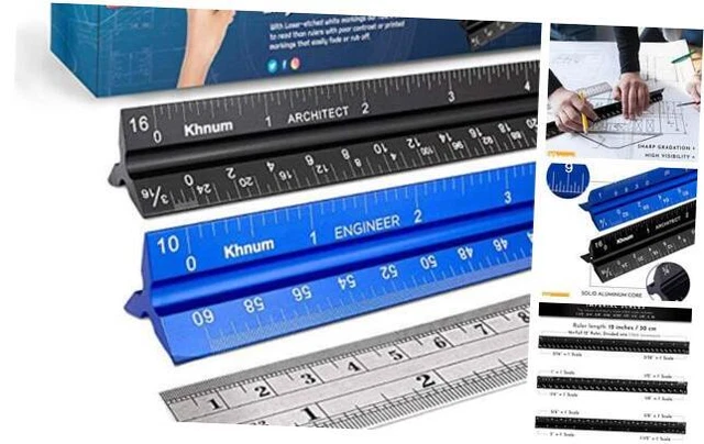 12-INCH ARCHITECTURAL AND Engineering Scale Ruler Set (Imperial ...