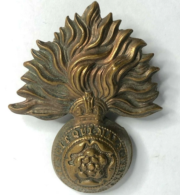 ORIGINAL WW1 ROYAL Fusiliers cap Badge made into Sweetheart brooch £25. ...
