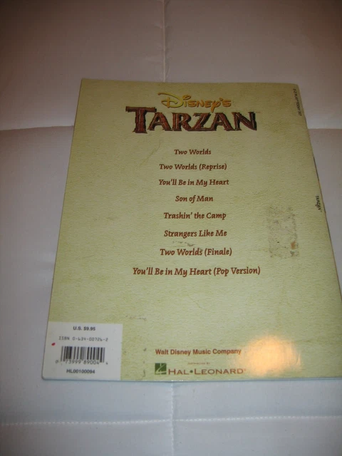 1999 DISNEY S TARZAN song book SHEET MUSIC words music By PHIL COLLINS ...