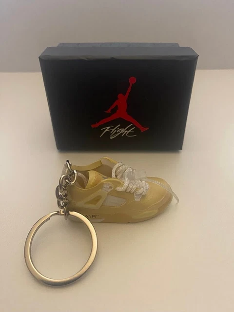 AIR JORDAN 4 Retro-(Off-White Sail)-1/6 Scale 3D Sneaker Keychain With ...