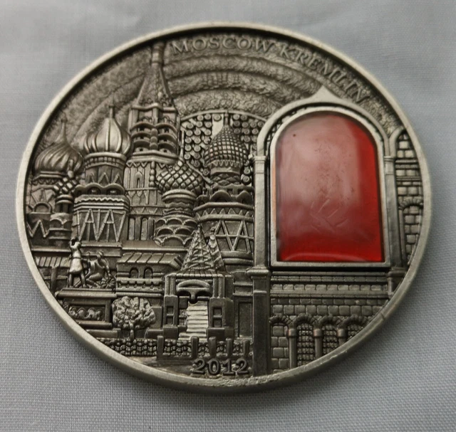 ANTIQUE SILVER COIN Cold War See Through Amber Ruby Red Window old ...