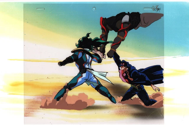 JOJO'S BIZARRE ADVENTURE Anime Cel Douga BG Animation Art Jotaro Iggy ...