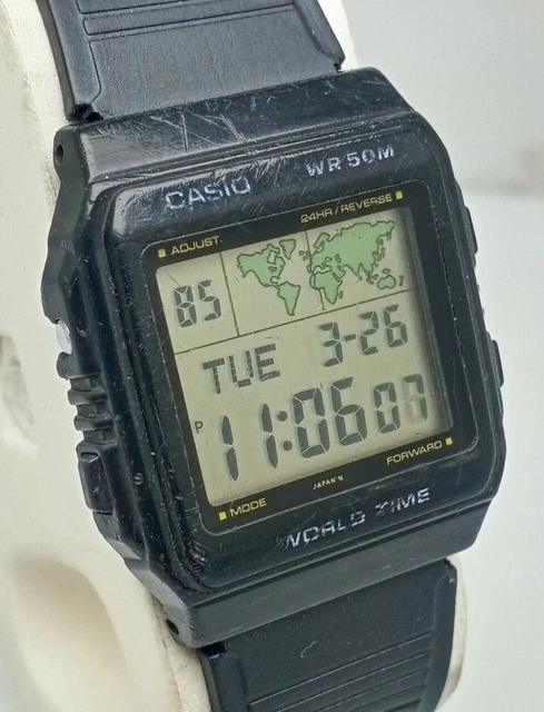 MONTRE CHRONOGRAPHE VINTAGE Casio W-50U World Time Alarm EUR 60,65 ...