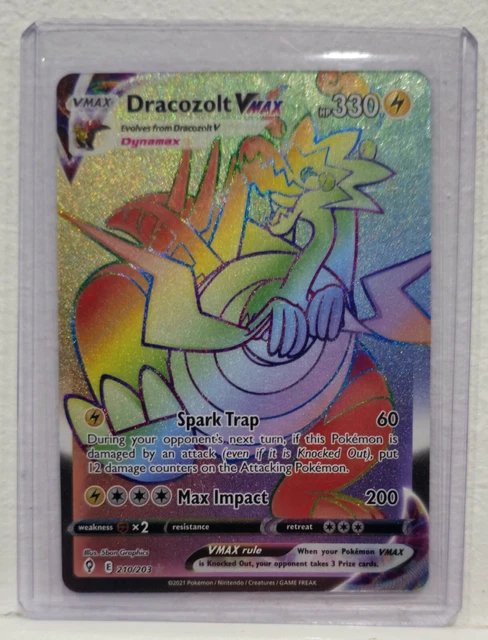 POKÉMON TCG DRACOZOLT Vmax Evolving Skies 210/203 Holo Secret Rare $7. ...