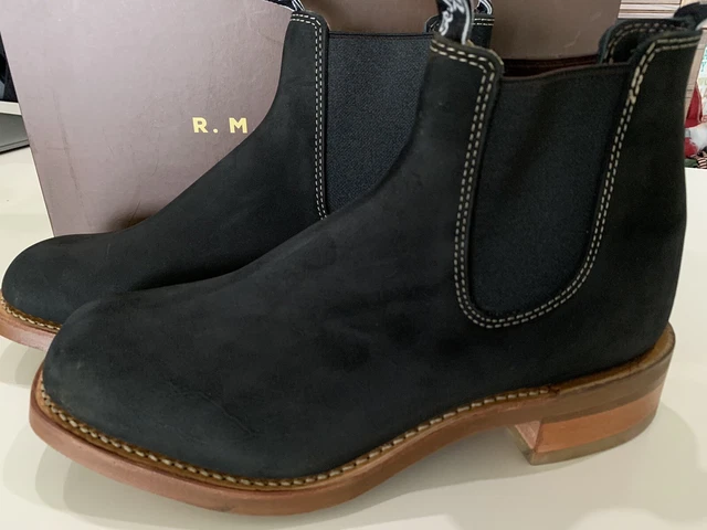 NEW RM WILLIAMS Arnhem Black Nubuck Mens Boots Jeans Dress Formal Shoes ...