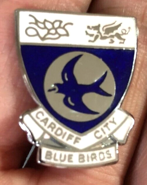 RARE VINTAGE CARDIFF CITY BLUEBIRDS SHIELD ENAMEL PIN BADGE By VS & L £ ...