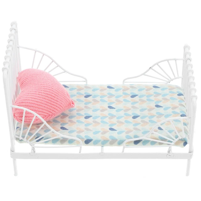 MINI BED MODEL Dollhouse Double Miniature Bedroom Furniture £13.95 ...