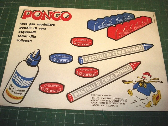 PONGO CARTA ASSORBENTE Pubblicita' Pastelli Colori Cera Per Modellare ...