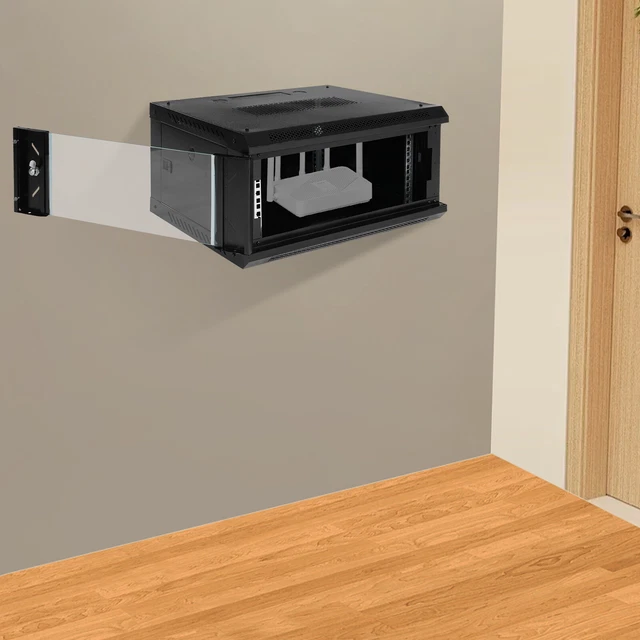 MODERN 4U WALL Mount Network Server Cabinet Enclosure Rack Black With ...