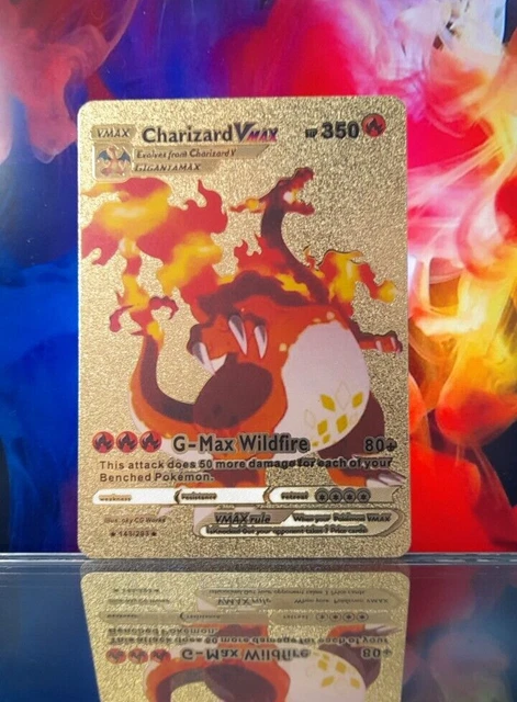 CHARIZARD VMAX HP350 | GMAX Wild Fire | Pokemon inspired Gold card ...