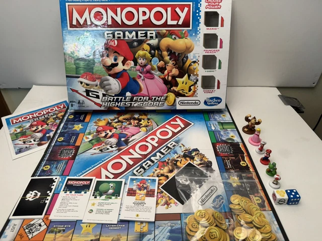 MONOPOLY GAMER NINTENDO Mario Bros Battle Edition Board Game Hasbro £18 ...