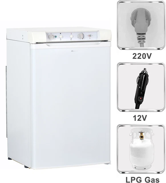 100L 3 WAY LPG Fridge with Freezer Camper Motorhome RV Gas Refrigerator ...
