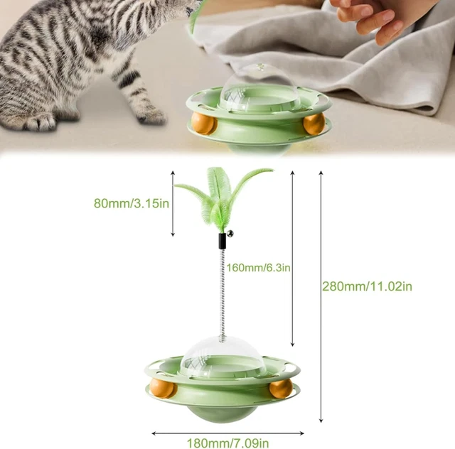 4-IN-1 INTERACTIVE WINDMILL Cat Toy, Treat & Slow Food Dispenser with Spinning B $36.95 ...