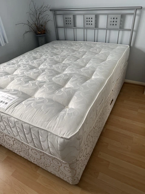 DOUBLE BED ON Castors With 10.5” Deep Pocket Sprung Mattress £120.30 ...