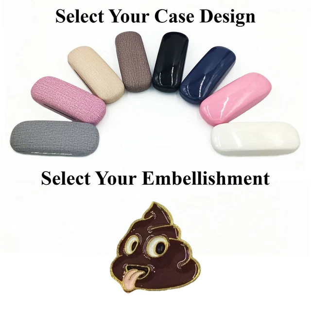 POO EMOJI HARD Glasses Case Poop Emoticon Spectacle Case Sh*t Joke ...
