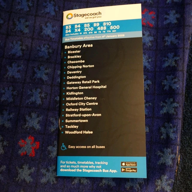 STAGECOACH BANBURY AREA Jan 2026 Bus Times £1.17 - PicClick UK