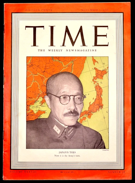WW2 JAPAN’S TOJO Time Magazine Cover November 3, 1941 £27.35 - PicClick UK