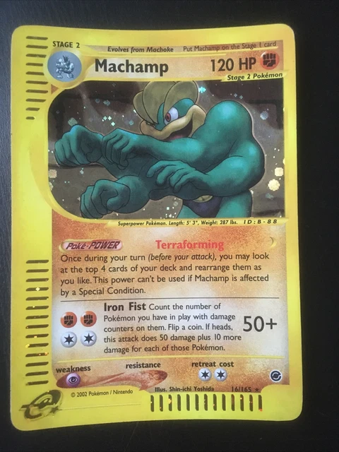 2002 POKEMON MACHAMP Expedition Base Set HOLO RARE Card 16/165 ENG ...