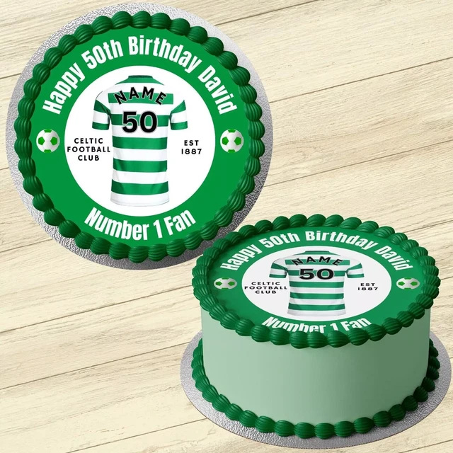 CELTIC FOOTBALL PERSONALISED Birthday Edible Icing Cake Topper Party ...