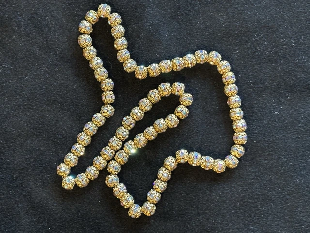 VINTAGE 1960’S AURORA Borealis Rhinestone Bead Balls Costume Jewelry ...