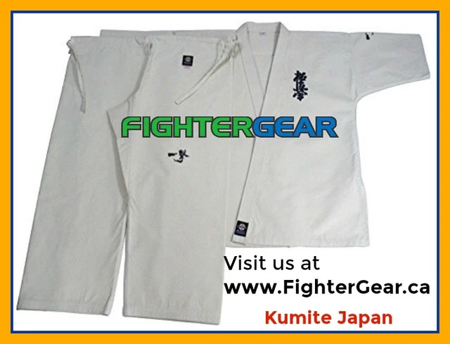 KYOKUSHIN KARATE ICHIGEKI JAPAN UNIFORM GI WHITE HEAVY DUTY 14 oz DOGI ...