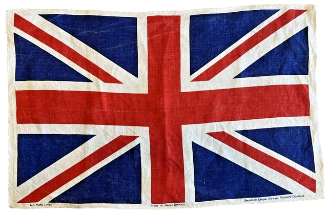 UNION JACK MADE in Great Britain Souvenir Linen Flag 19" x 30 ...
