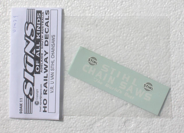 HO SCALE ADVERTISING decal for VR ‘U’ van $5.65 - PicClick AU
