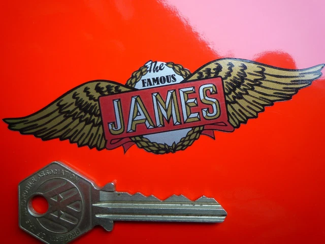 THE FAMOUS JAMES Simple Winged Classic Motorcycle Bike Sticker 4 ...