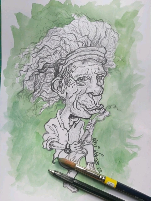 ILUSTRACIÓN DE KEITH RICHARDS caricatura original by Xavi Vargas EUR 29 ...