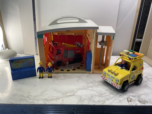 FIREMAN SAM FIRE Station Ponty Pandy & Mountain Rescue Jeep Bundle Free ...
