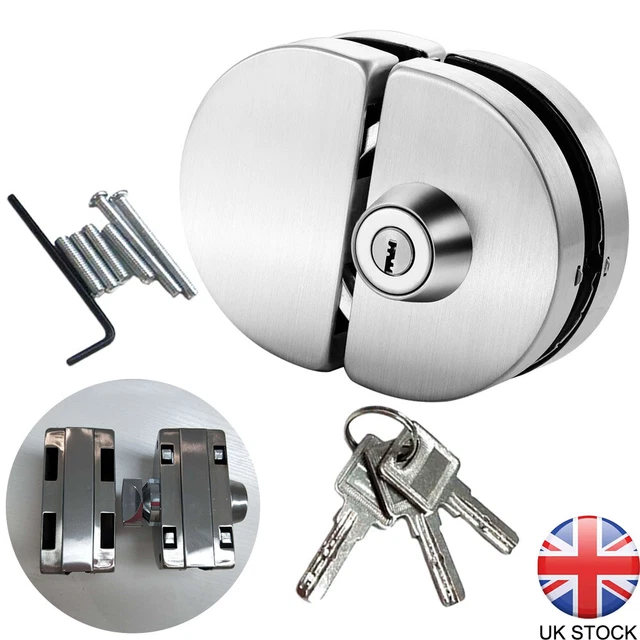GLASS DOOR LOCK Display Cabinet Door Lock & Keys Security Lock ...